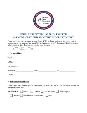 Fillable Online Credential APPLICATION Fax Email Print PdfFiller