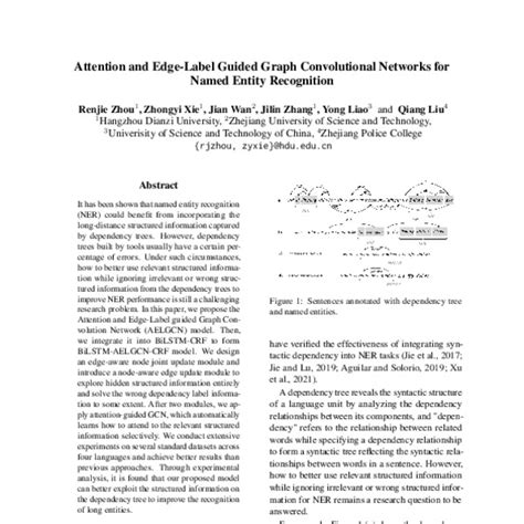 attention and edge label guided graph convolutional networks for named entity recognition acl