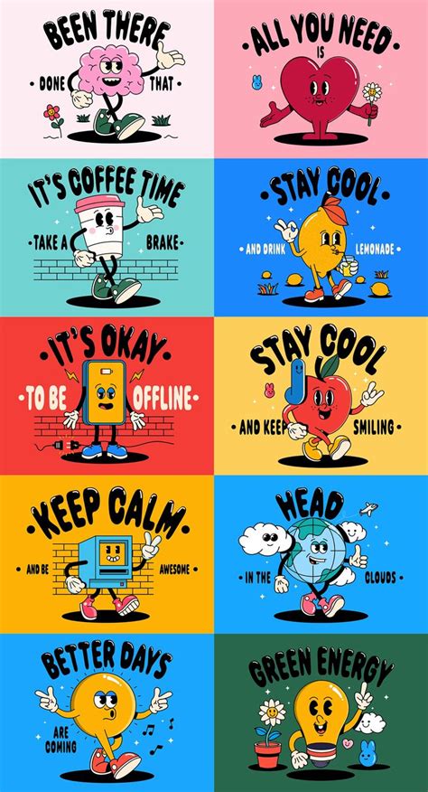 Four Different Types Of Cartoon Characters With The Words It S Okay To