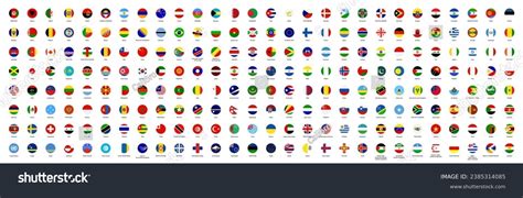 All Official National Flags World Circular Stock Vector Royalty Free