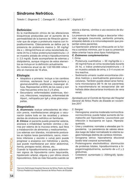S Ndrome Nefr Tico Pediatr A Pr Ctica Valees Udocz