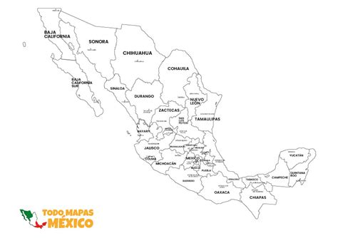 Mapas de México para colorear Todo Mapas México