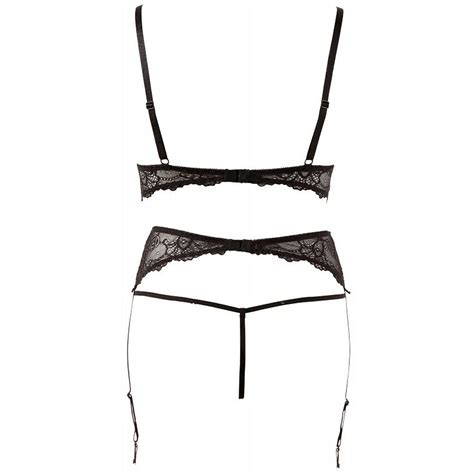 Abierta Fina Perlen BH Straps Set String Dessous Schritt Busen Offen S