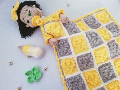 Amigurumi Bebekler İçin Popcorn Kalpli Battaniye Yapımı
