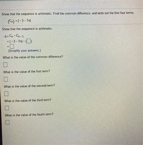 solved show that the sequence is arithmetic find the common