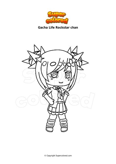Dibujo Para Colorear Gacha Life Rockstar Chan Supercolored