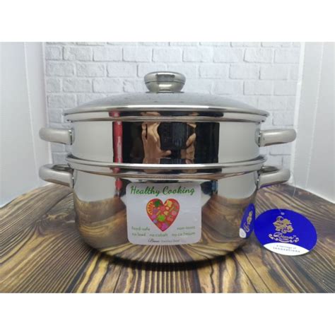 Panci BIMA Stainless Steel POT Steamer 20 Cm With Cover Kukusan 2