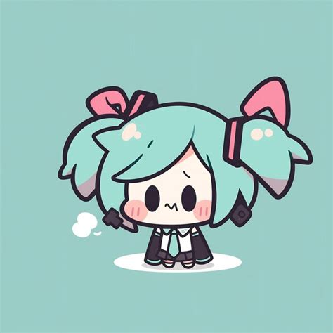 Premium Ai Image Kawaii Chibi Anime Girl Stickers Cute Simple And Minimal Delights Print On