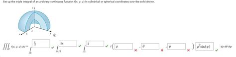 solved set up the triple integral of an arbitrary continuous