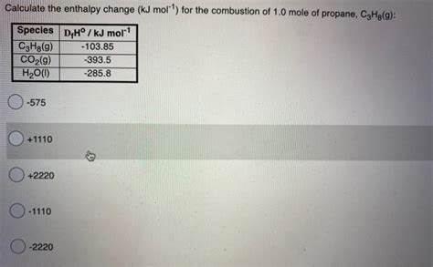 Solved Calculate The Enthalpy Change Kj Moll For The Chegg