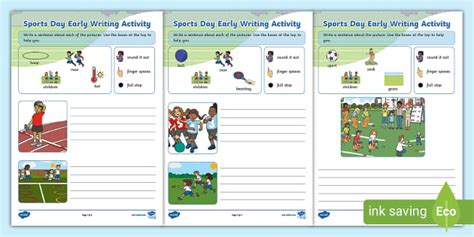 Sports Day Early Writing Activity Teacher Made Twinkl
