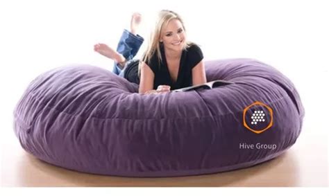 Puff Cama Gigante Redondo Suede 120x50 Enchimento Parcelamento