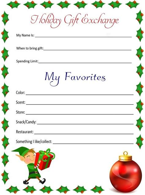 Holiday Gift Exchange A Simple And Easy To Find Out What The Person