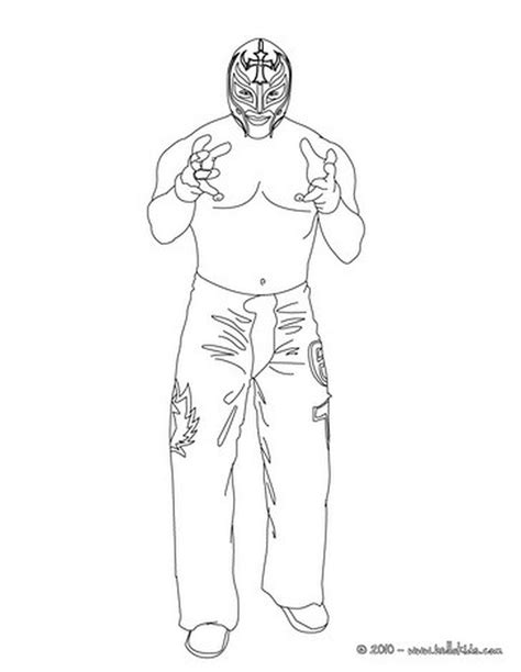 Coloring Pages Wwe Rey Mysterio Wrestling Printable Colouring Sheets