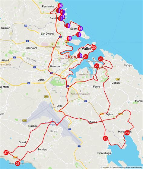Malta atrakcje mapa plan zwiedzania wycieczki najpiękniejsze