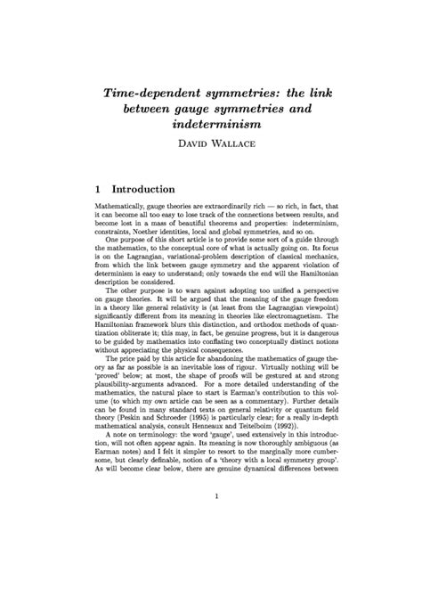 pdf time dependent symmetries the link between gauge symmetries and indeterminism david
