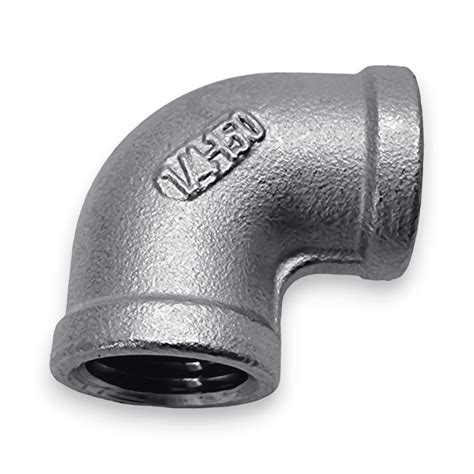 Conexão Cotovelo 90 Rosca BSP Fêmea Inox 316 1 4 pol Inversa BrewShop
