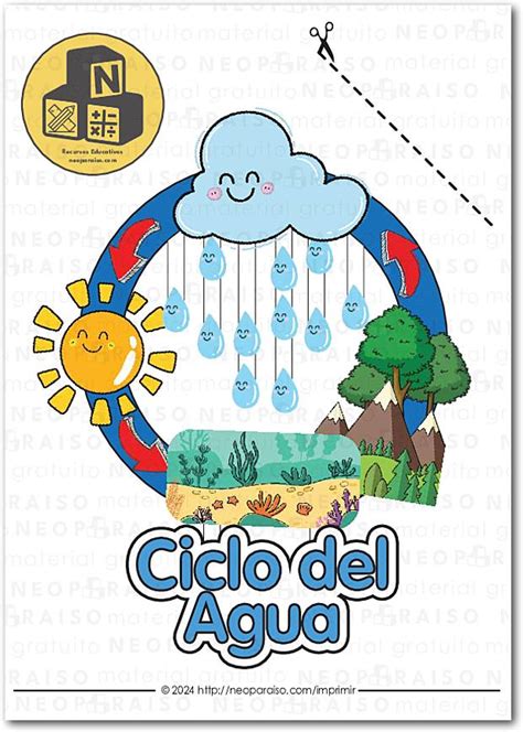 Triorama Del Ciclo Del Agua De Papel