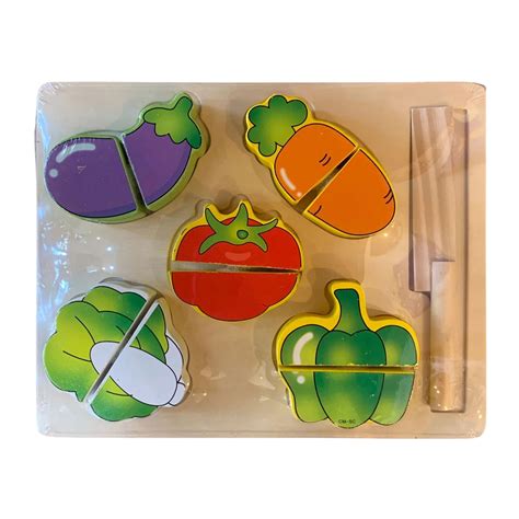 Kit Frutas Ou Legumes Faca De Madeira Velcro Mdf Pe As