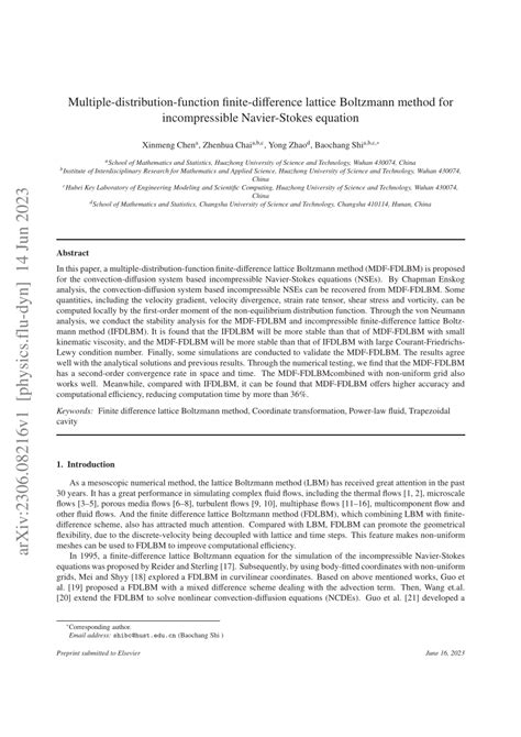 pdf multiple distribution function finite difference lattice boltzmann method for