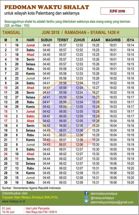 Yuk Lihat Jadwal Adzan Palembang Hari Ini Learn Moslem Surah