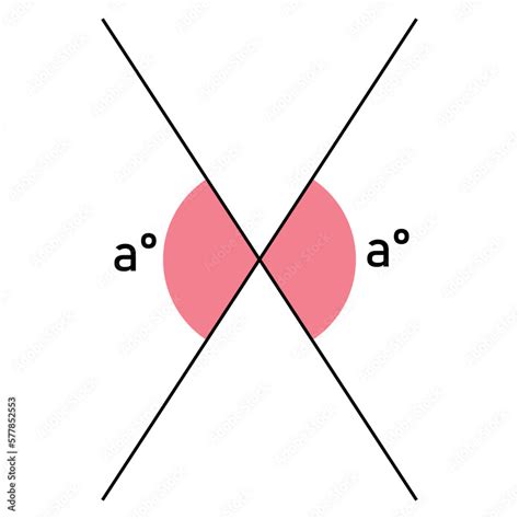 Vecteur Stock Vertically Opposite Angles Diagram In Mathematics