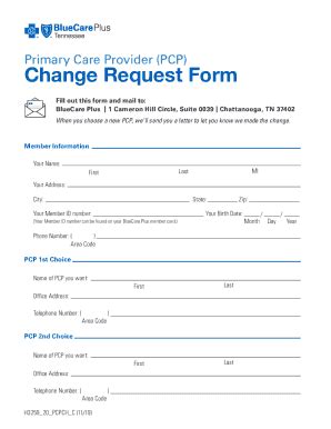 Fillable Online 508C Primary Care Provider PCP Change Request Form