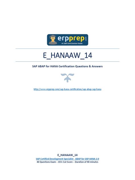 e hanaaw 14 pdf questions and answers pdf parameter computer programming databases