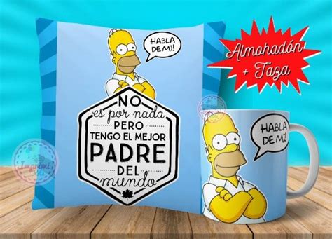 Plantillas Tazas Y Almohadones Día Del Padre Simpsons Homero IMPRIMIKITS