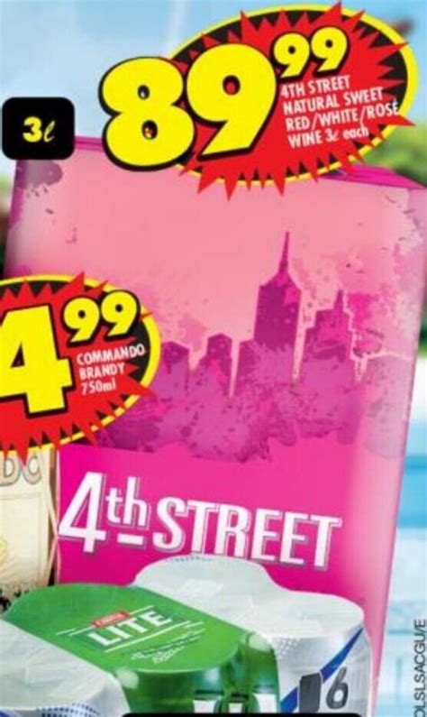4th Street Natural Sweet Red White Rose Wine 3L Offer At Shoprite Liquor