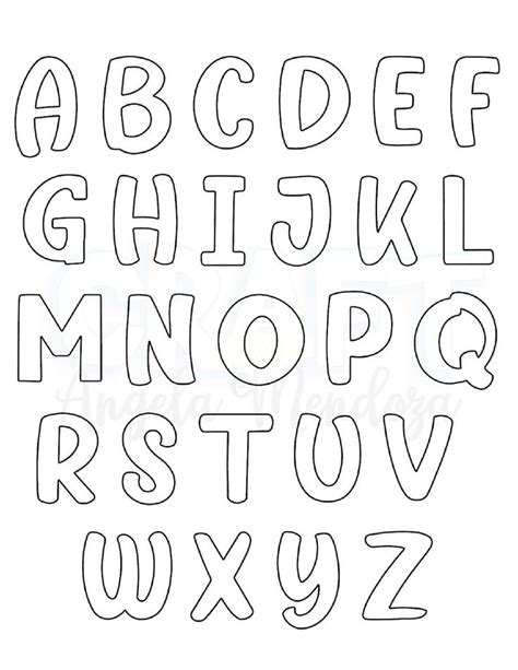 Plantilla Letras Mayúsculas Moldes de letras bonitas Letras abecedario