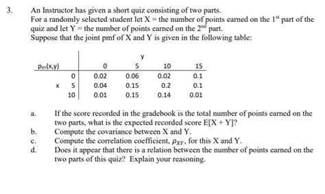 Solved An Instructor Has Given A Short Quiz Consisting Of Chegg