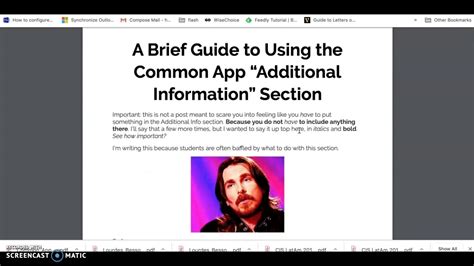 How To Write The Common App Additional Information Section Youtube