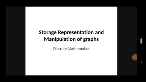 storage representation and manipulation of graph discrete mathematics youtube