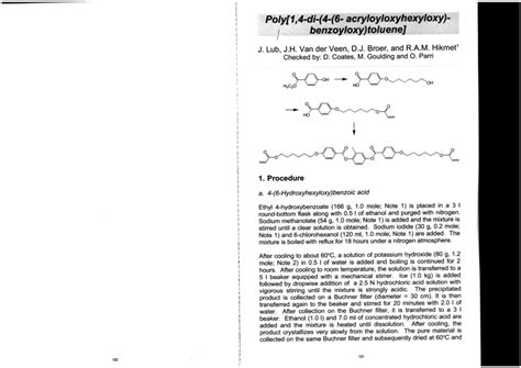 Pdf Poly Di Acryloyloxyhexyloxy Benzoyloxy Toluene Co S S