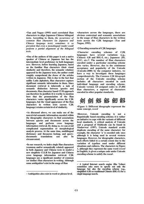 Chinese Japanese Cross Language Information Retrieval A Han Character