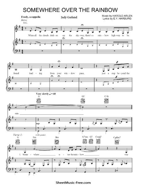 Somewhere Over The Rainbow Sheet Music Judy Garland SMF Sheet Music