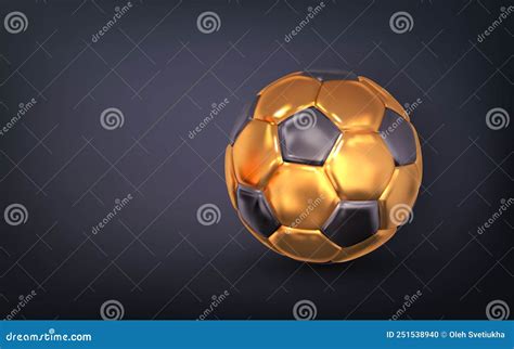 3d Realistic Golden Soccer Ball Gold Football Ball Stock Vector