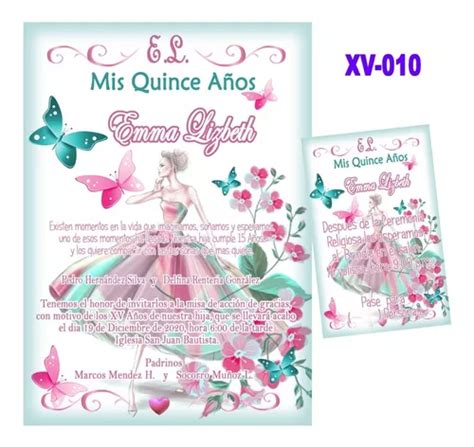 50 Invitaciones Para Xv Años 15 Aniversario 5x7 PuLG en venta en