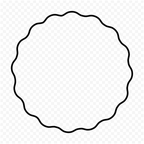 Hd Wavy Circle Shape Black Border Frame Png Citypng