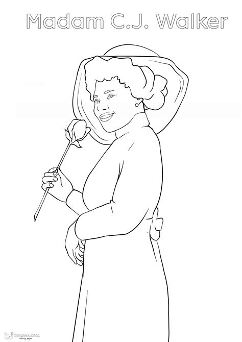 Madam C J Walker Coloring Page Coloring Pages