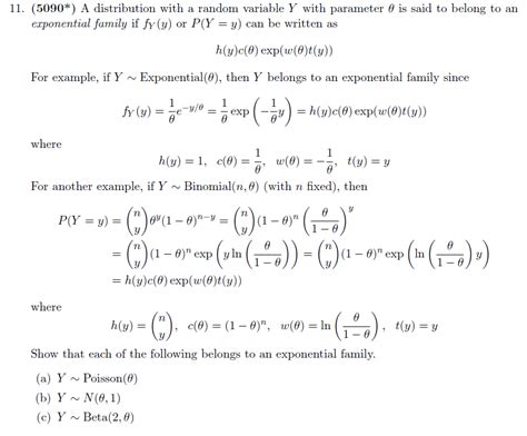 solved 11 5090 a distribution with a random variable y