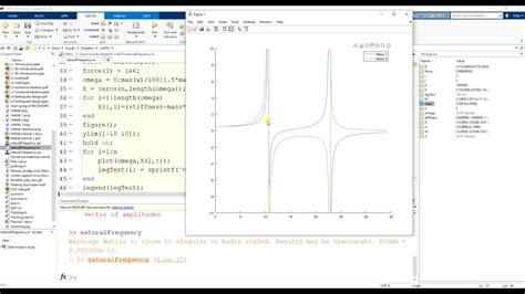 matlab determine natural frequency for multiple degree of freedome system youtube