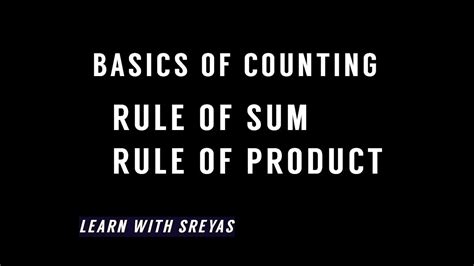 fundamental principles of counting sum rule and product rule combinatorics youtube