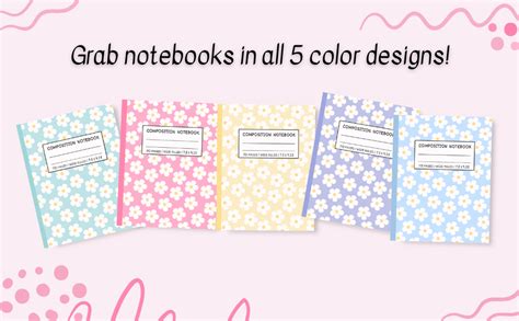 Amazon Cute Composition Notebook Wide Ruled Aesthetic Notebook