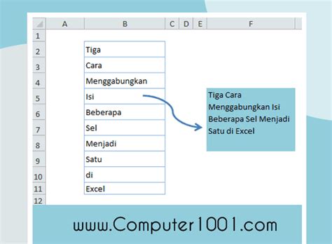 Cara Menggabungkan Isi Beberapa Sel Excel Menjadi Satu