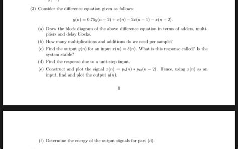 solved 3 consider the difference equation given as