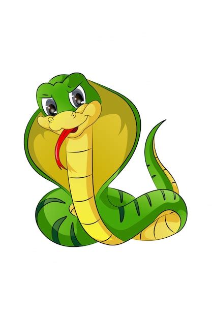 Animais bonitos e engraçados dos desenhos animados da cobra rei Vetor