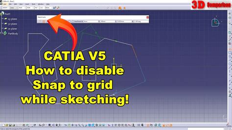 How To Disable Snap To Grid In Catia V Youtube