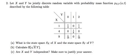 solved 2 let x and y be jointly discrete random variable